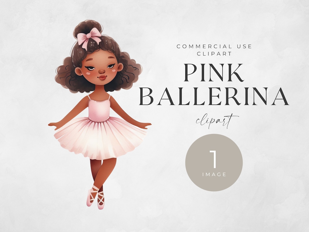 Pink Ballerina Clipart, SINGLE IMAGE, Tutu Girl, Watercolor Png ...