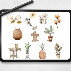 Boho Sticker Pack Digital, PNG Files of Digital Stickers, Digital ...