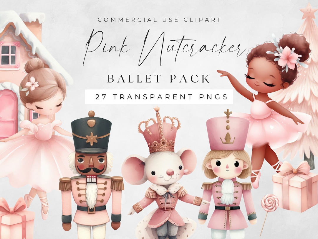 Pink Nutcracker Ballet Clipart, Winter Clipart, Pastel Ballet Clip Art ...