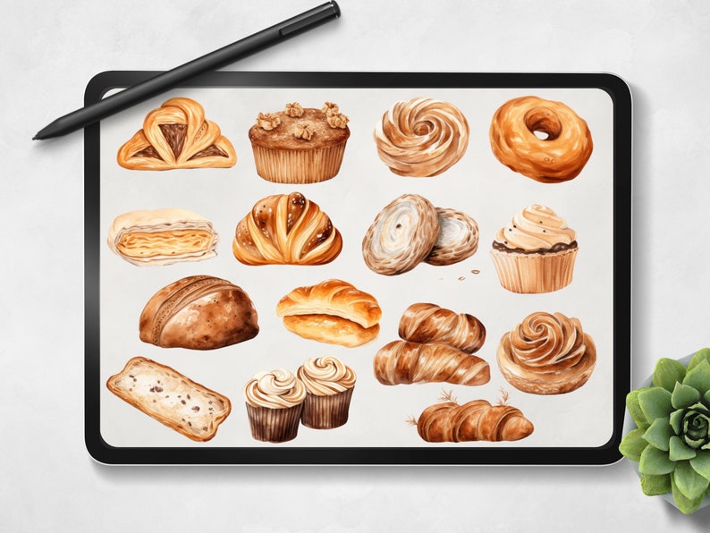 Bakery Digital Sticker, PNG Files of Digital Stickers, Cute Food ...