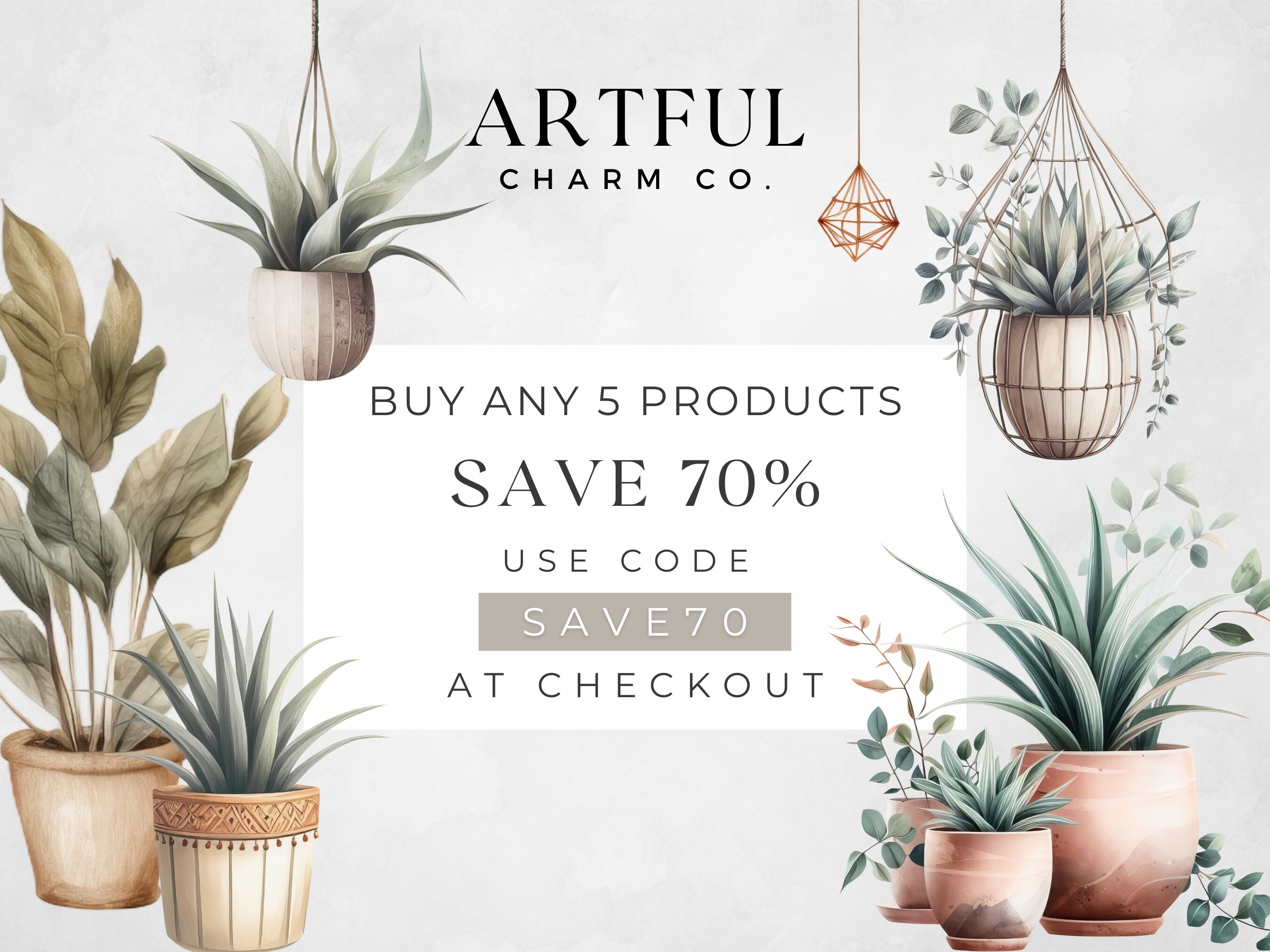 Boho Sticker Pack Digital, PNG Files of Digital Stickers, Digital ...