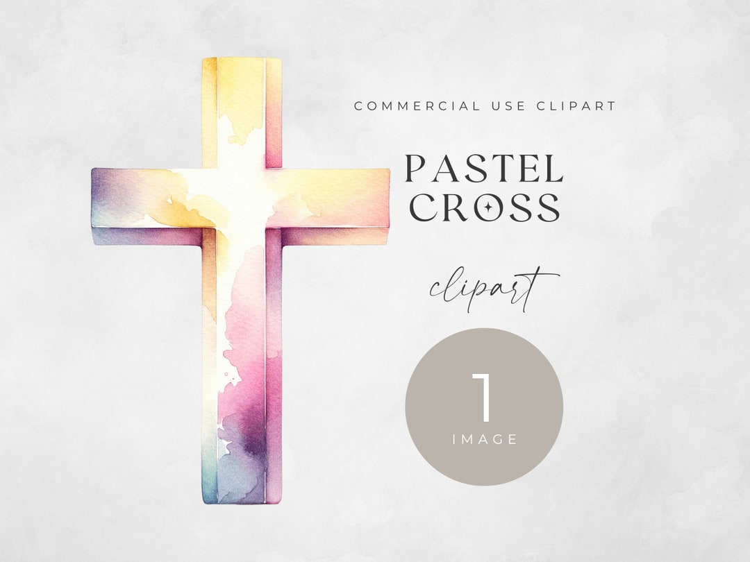 Pastel Cross Clipart: Ornate Christian Image (commercial Use) (digital ...