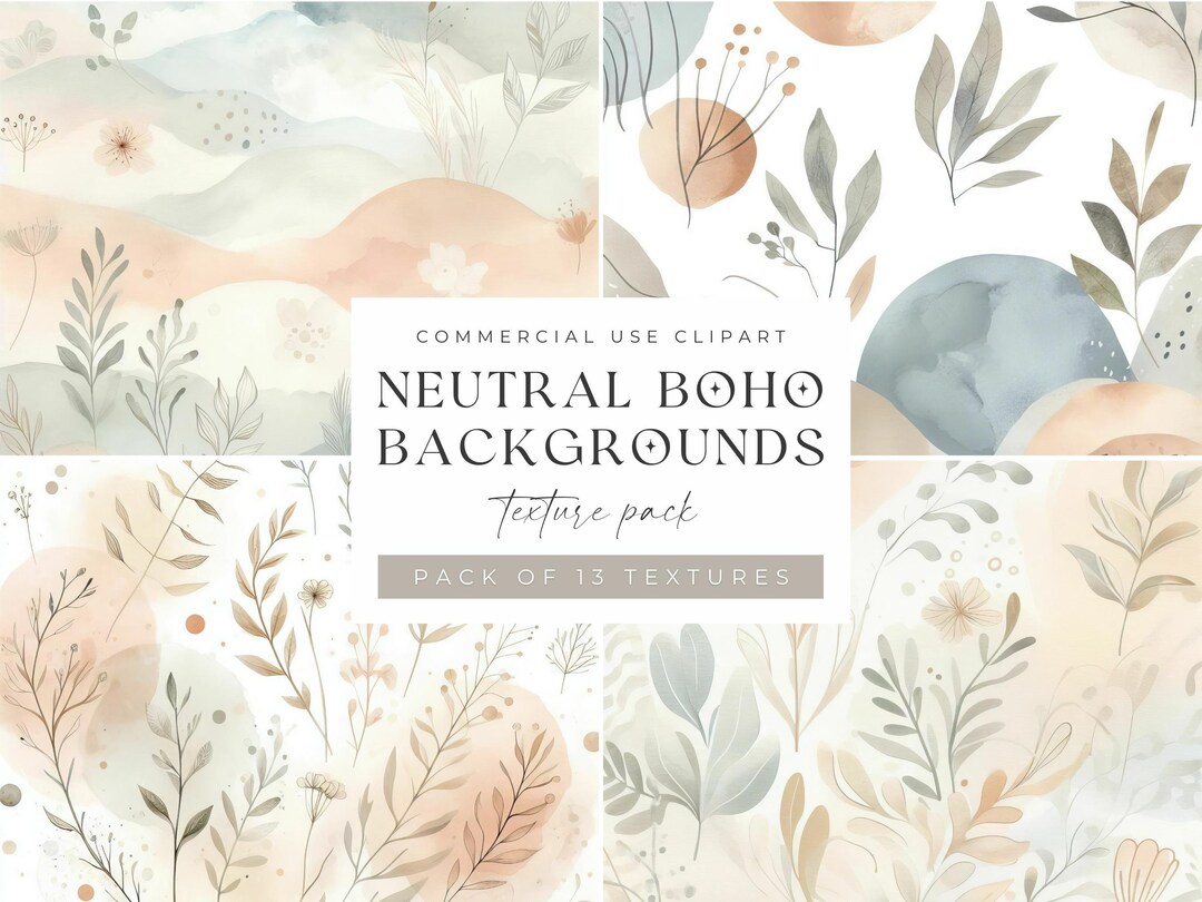 Boho Texture Digital Paper Pack: Natural Color Backgrounds (jpgs) - Etsy