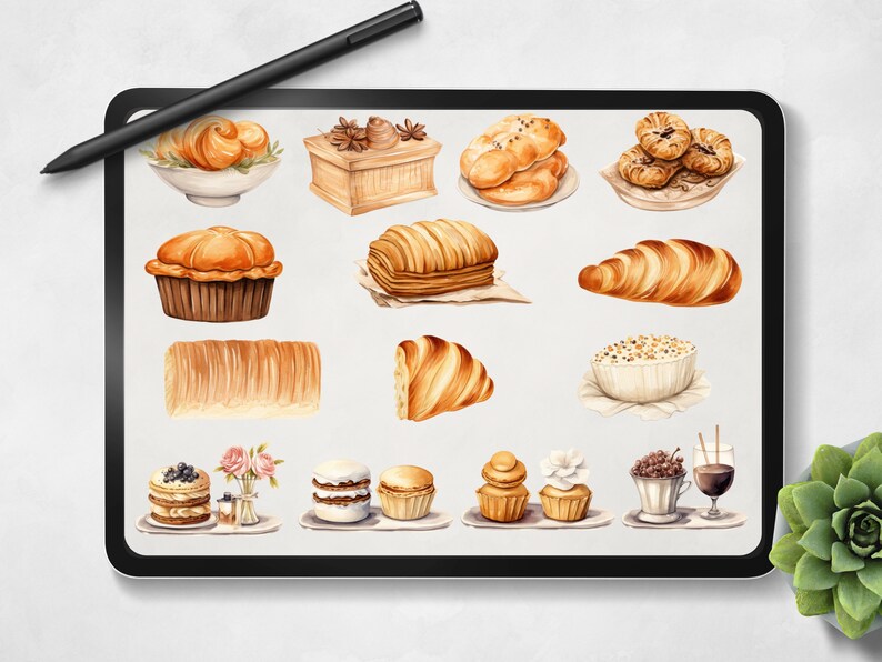 Bakery Digital Sticker, PNG Files of Digital Stickers, Cute Food ...
