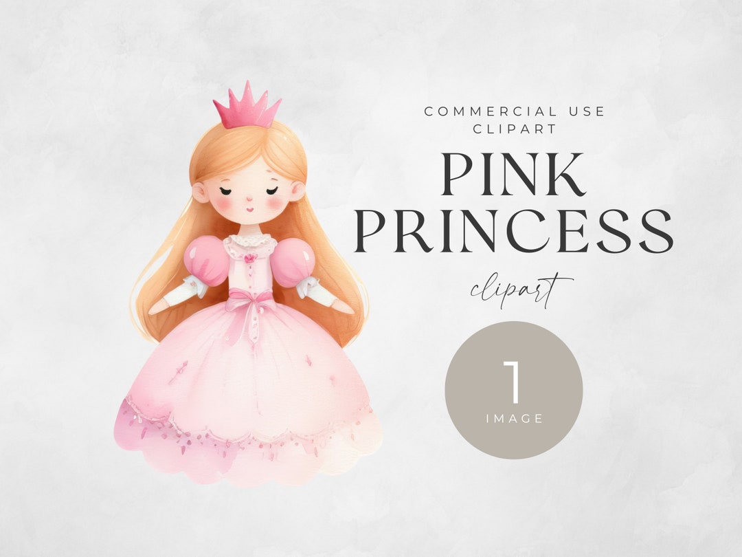 Fairytale Princess Clipart, SINGLE IMAGE, Fantasy Pink Full Commercial ...