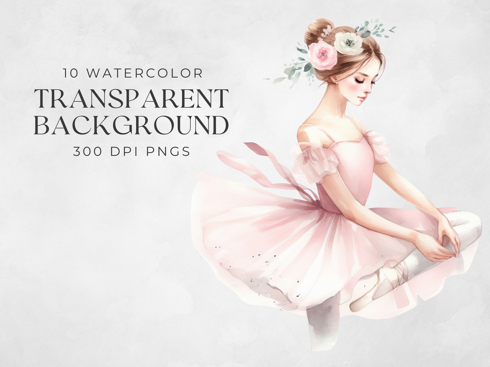 Pink Ballerina Clipart, Clip Art Watercolor Ballet Bundle, Commercial ...