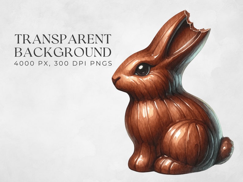 Chocolate Bunny Clipart, Easter Sweets and Candy, Rabbit Pngs, Bitten ...