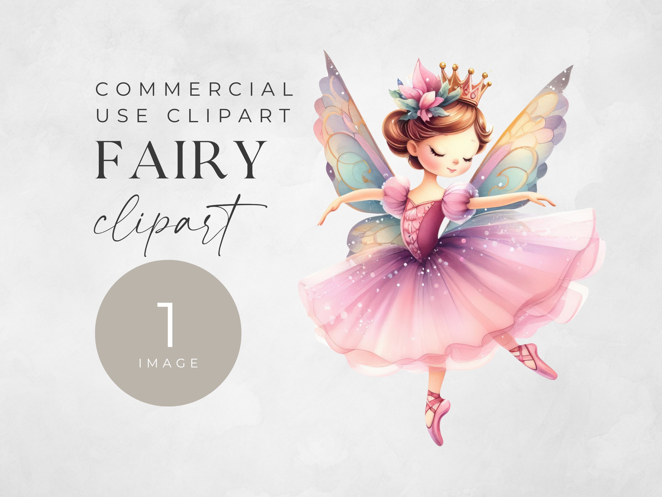Woodland Fairy Clipart SINGLE IMAGE Pastel Magic Fairytale - Etsy