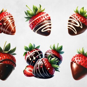 Chocolate Covered Strawberries Clipart PNG, Instant Digital Download ...