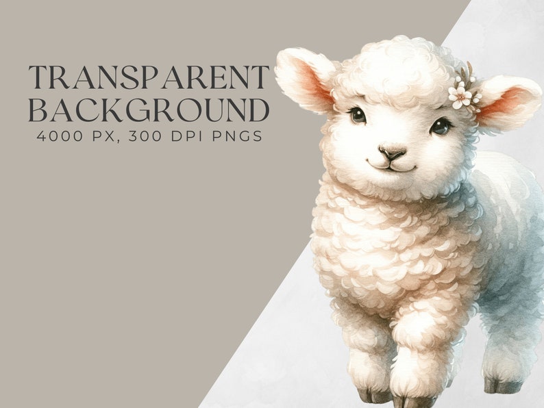 Spring Lamb PNG, Cute Animals Clipart, Spring Clip Art, Transparent ...