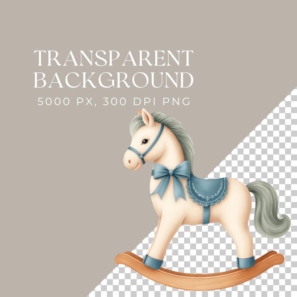 Rocking Horse PNG | Baby Shower Clipart, Vintage Toy Blue Bow Graphic ...