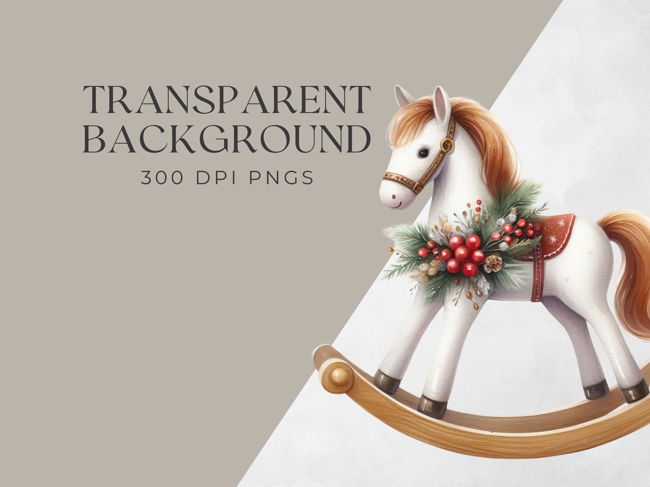 Rocking Horse Clipart, New Baby Clip Art, Festive Horses Pngs, Vintage ...