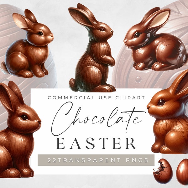 Chocolate Bunny Clipart - Etsy