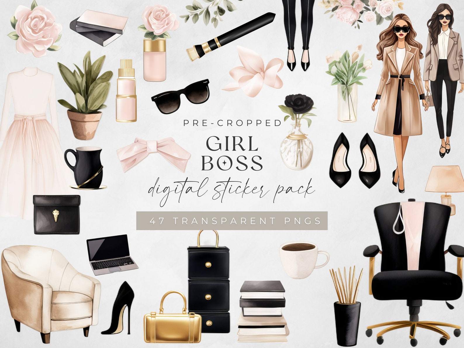 Girl Boss Digital Sticker, PNG Files of Digital Stickers, Boss Lady ...
