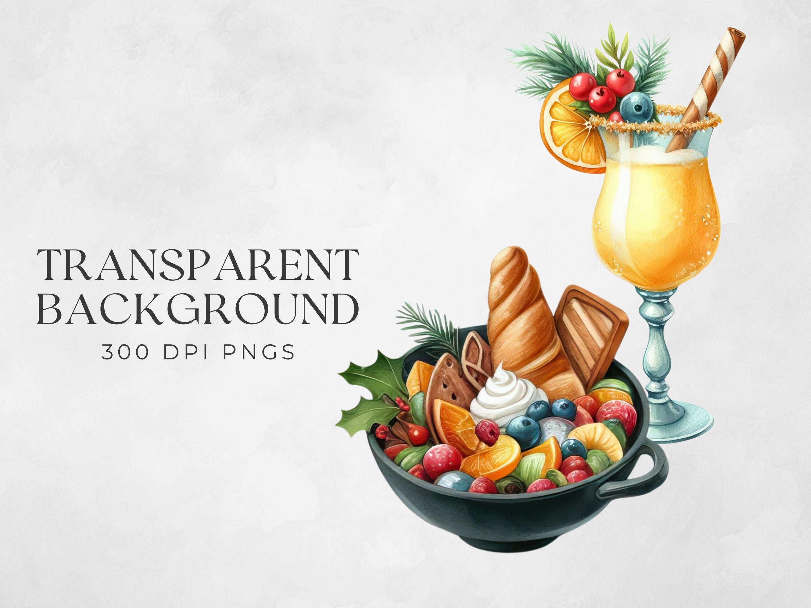 Christmas Breakfast Clipart, Food Clip Art, Festive Waffle Pancakes ...