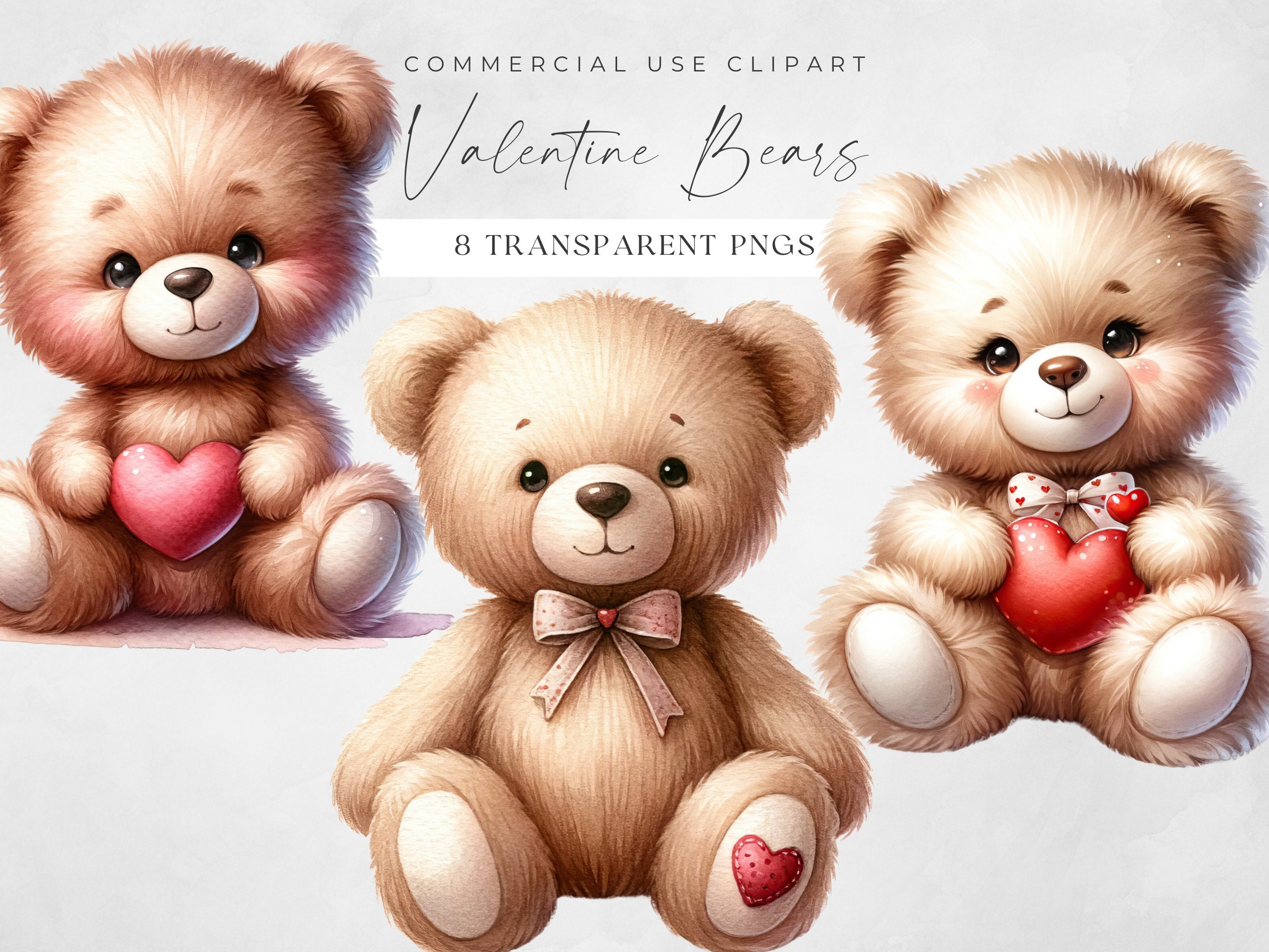 Valentine Bear Clipart, Love Clip Art, Cute Teddy Bear Heart Valentines ...
