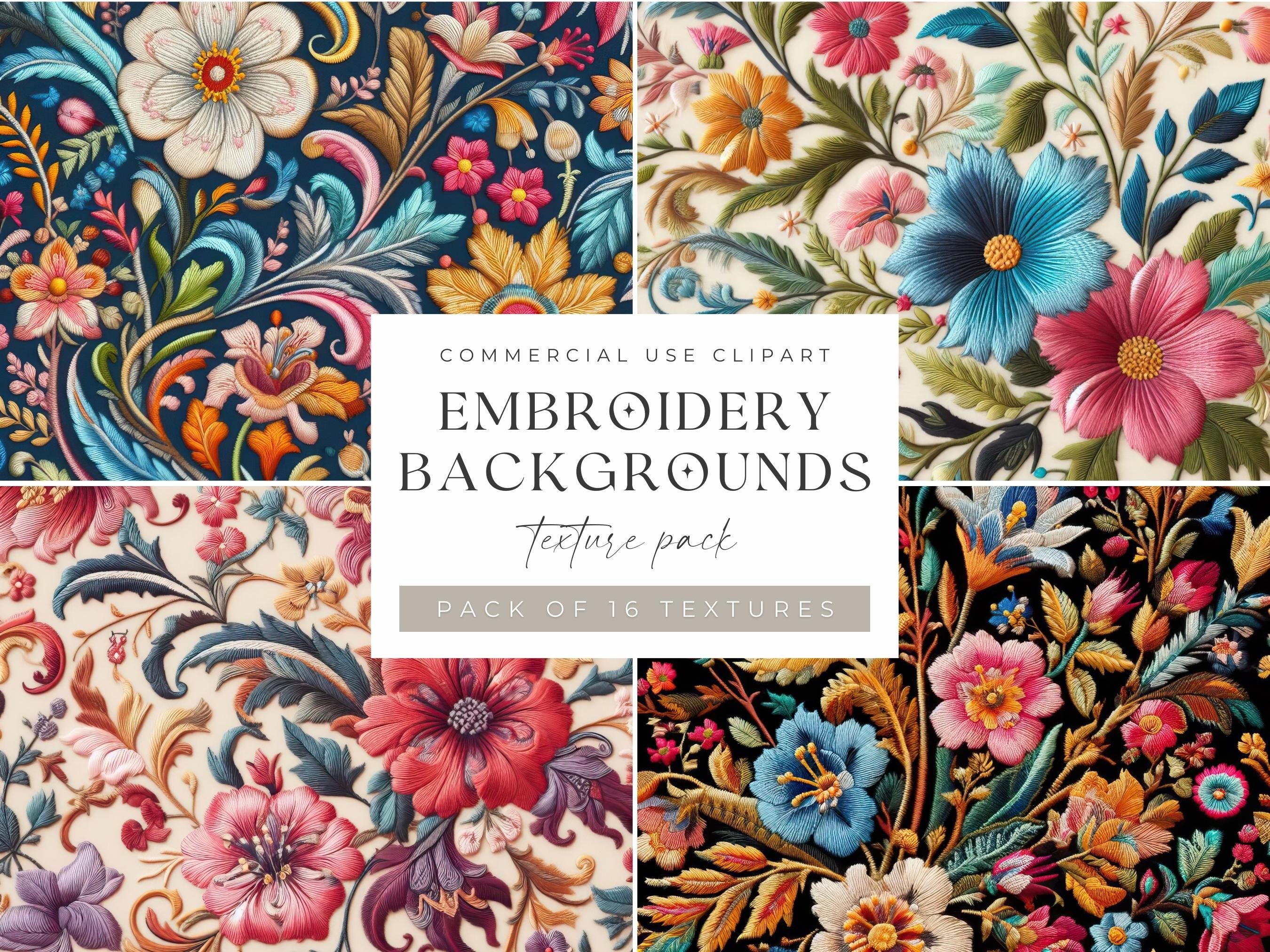 Faux Embroidery Clipart, Digital Instant Download, Faux Stitch Pattern ...
