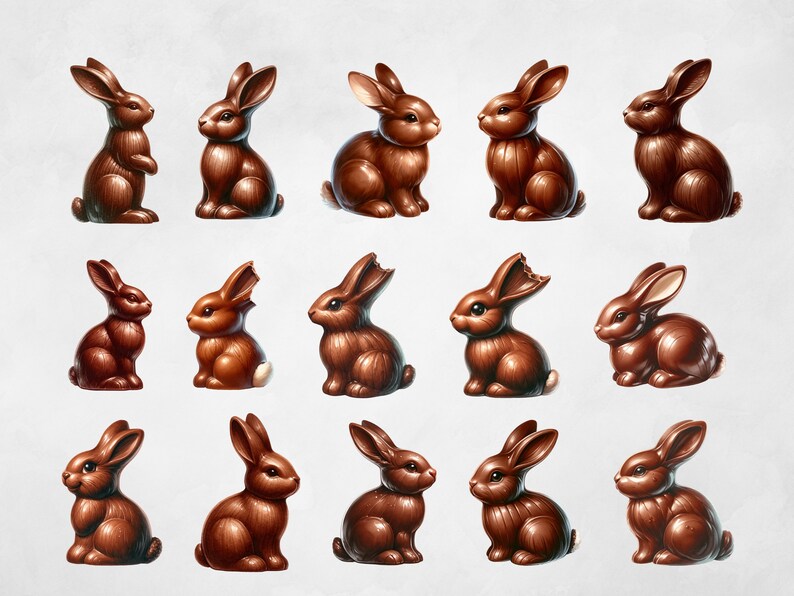 Chocolate Bunny Clipart, Easter Sweets and Candy, Rabbit Pngs, Bitten ...