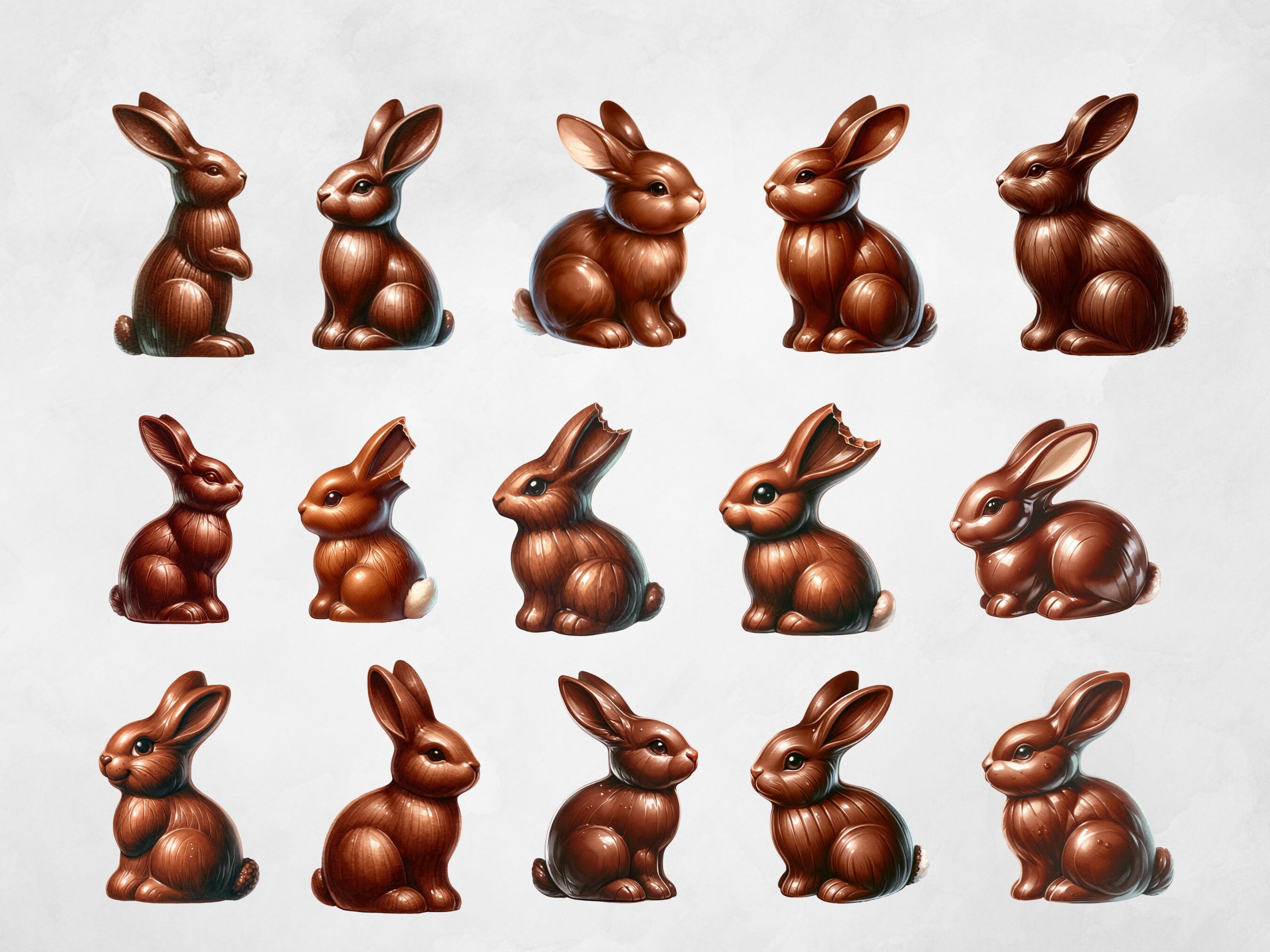 Chocolate Bunny Clipart, Easter Sweets and Candy, Rabbit Pngs, Bitten ...