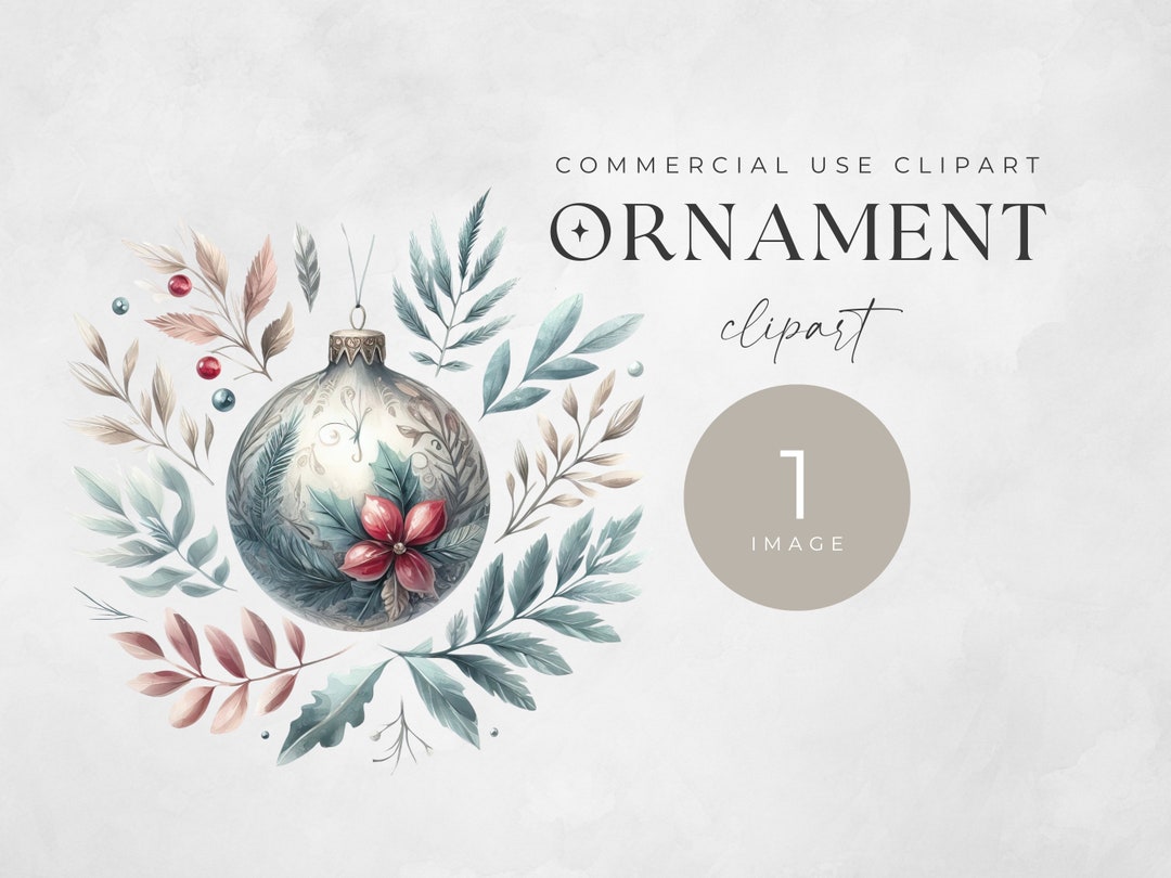 Hanging Ornaments Clipart, Cozy Christmas Clip Art, Holiday Clipart ...