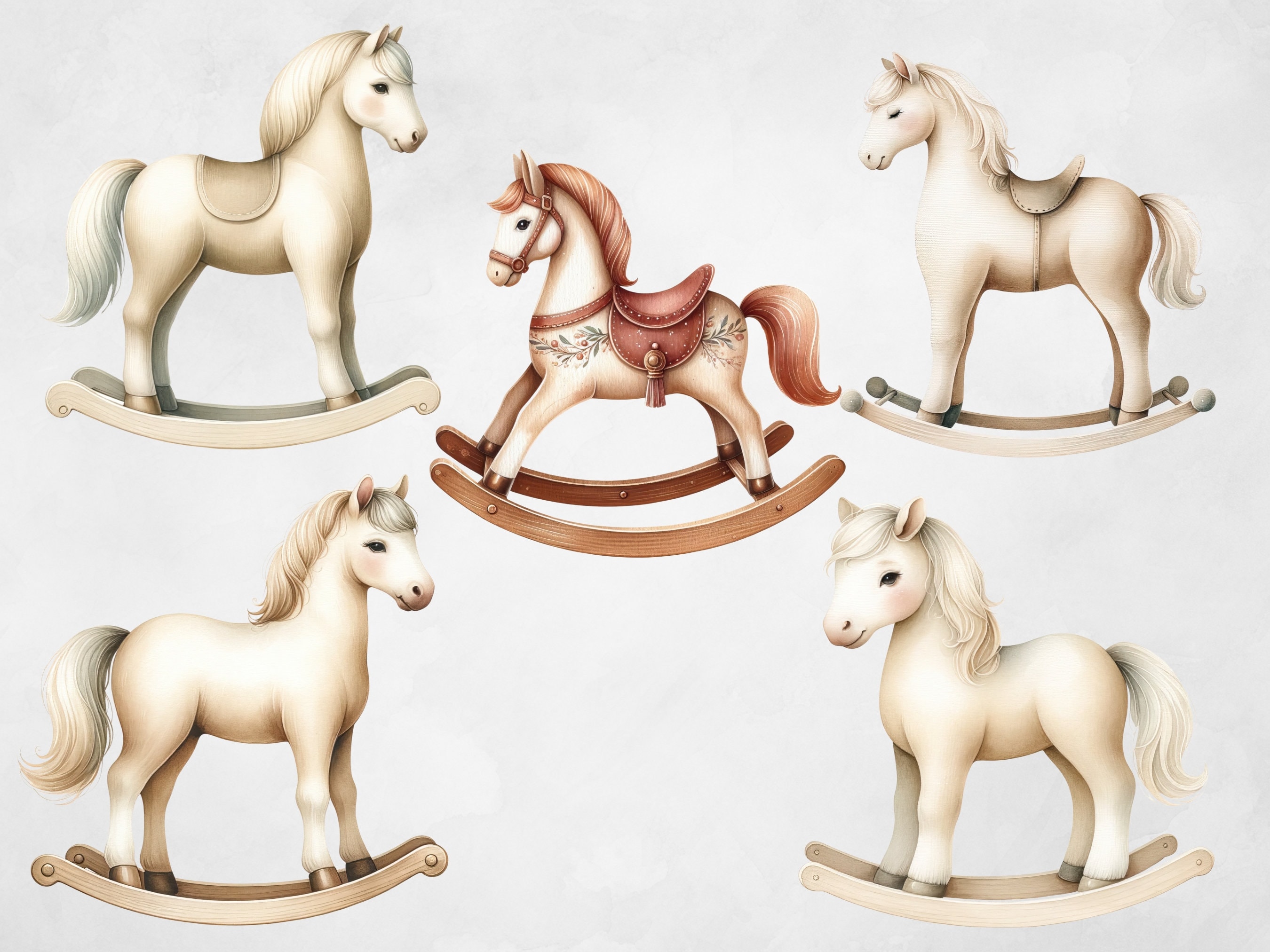 Rocking Horse Clipart, New Baby Clip Art, Boy Girl Neutral Horses Pngs ...