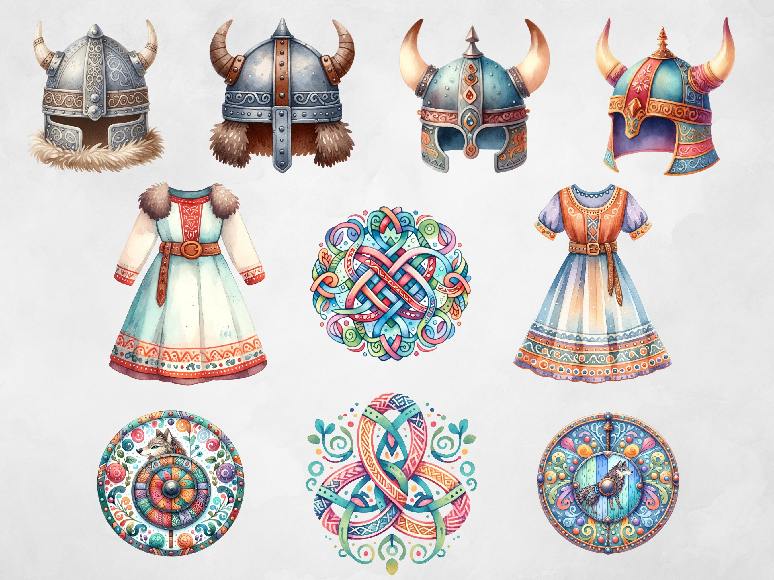 Viking Clipart, Cute Children Viking Set, Baby Shower Invitations ...