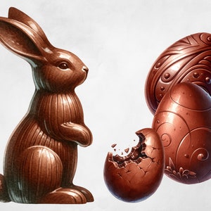 Chocolate Bunny Clipart, Easter Sweets and Candy, Rabbit Pngs, Bitten ...