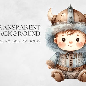 Viking Clipart, Cute Children Viking Set, Baby Shower Invitations ...