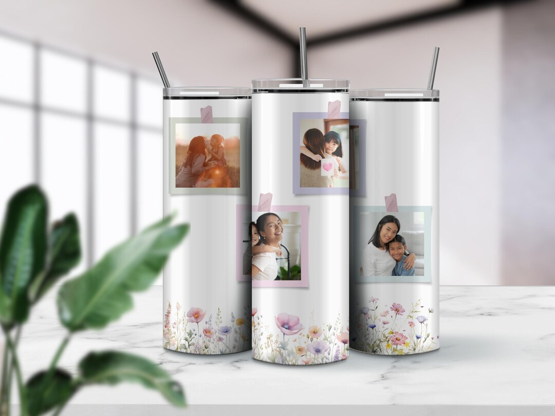 Wildflower Photo Insert Tumbler Wrap: 20oz Skinny Sublimation Design ...