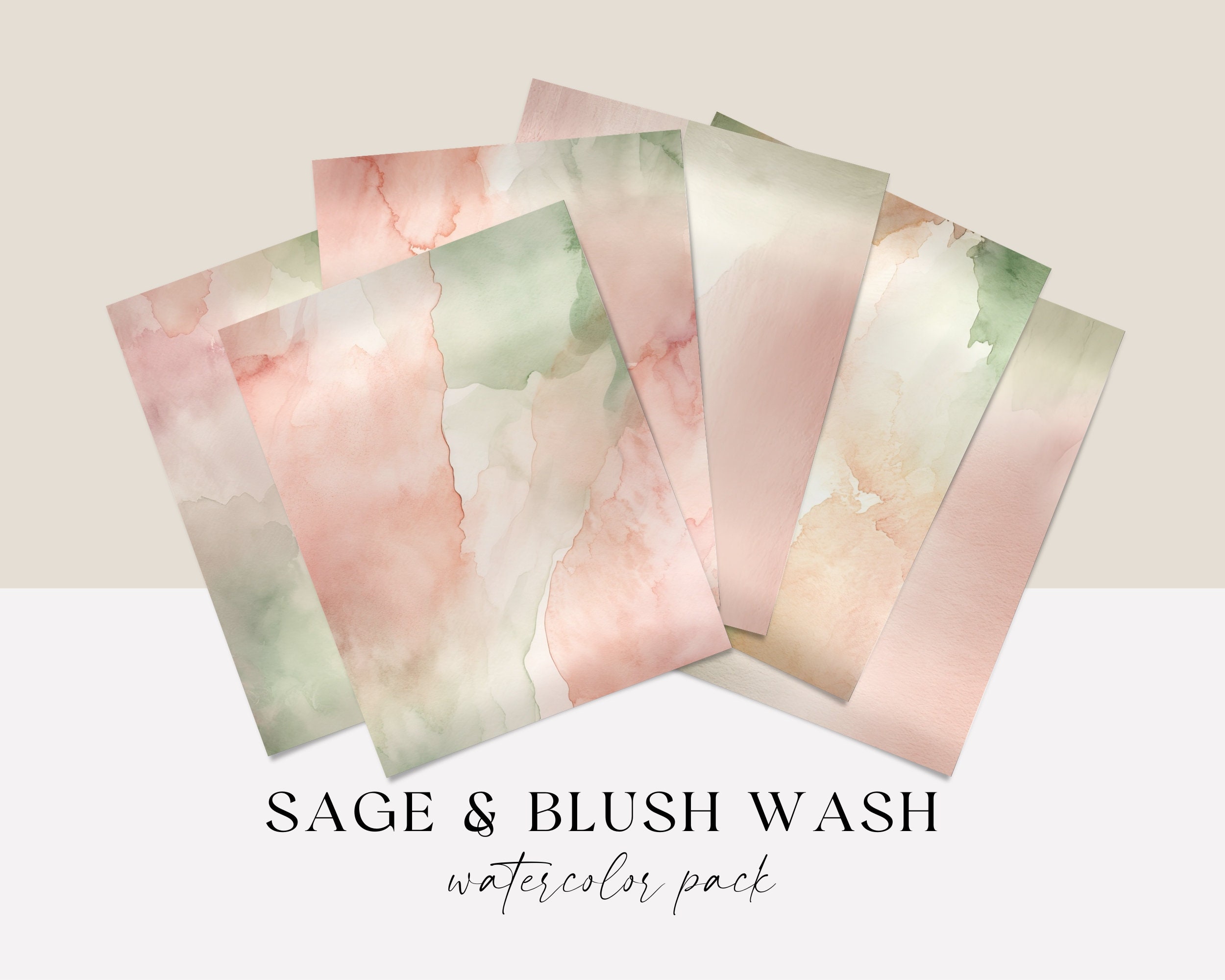 Pastel Watercolor Clipart, Soft Pink and Peach Watercolor Texture ...