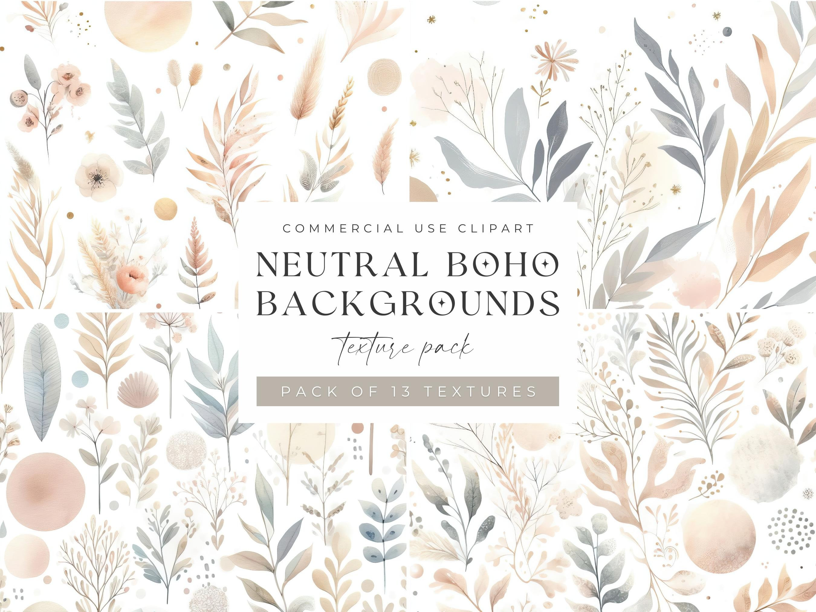 Boho Digital Papers Texture Pack Natural Color Junk Journal - Etsy