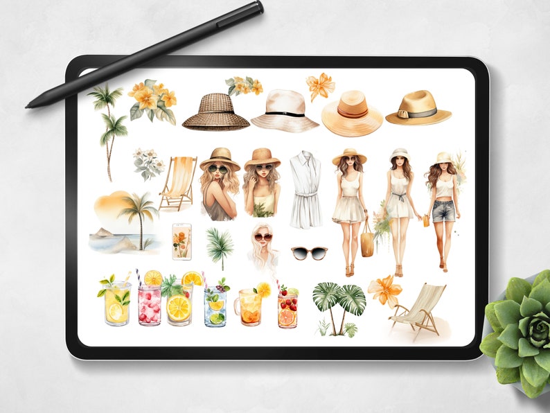 Seasonal Digital Planner Stickers, Pre-cropped PNG Files, Cute ...