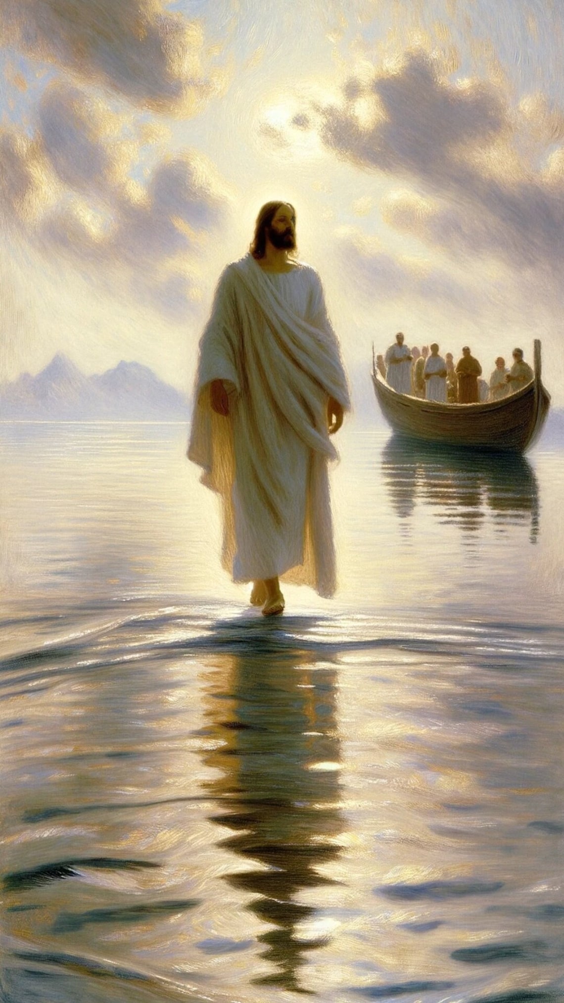 IPhone Wallpaper-"be Not Afraid" Jesus Walks on Water. - Etsy
