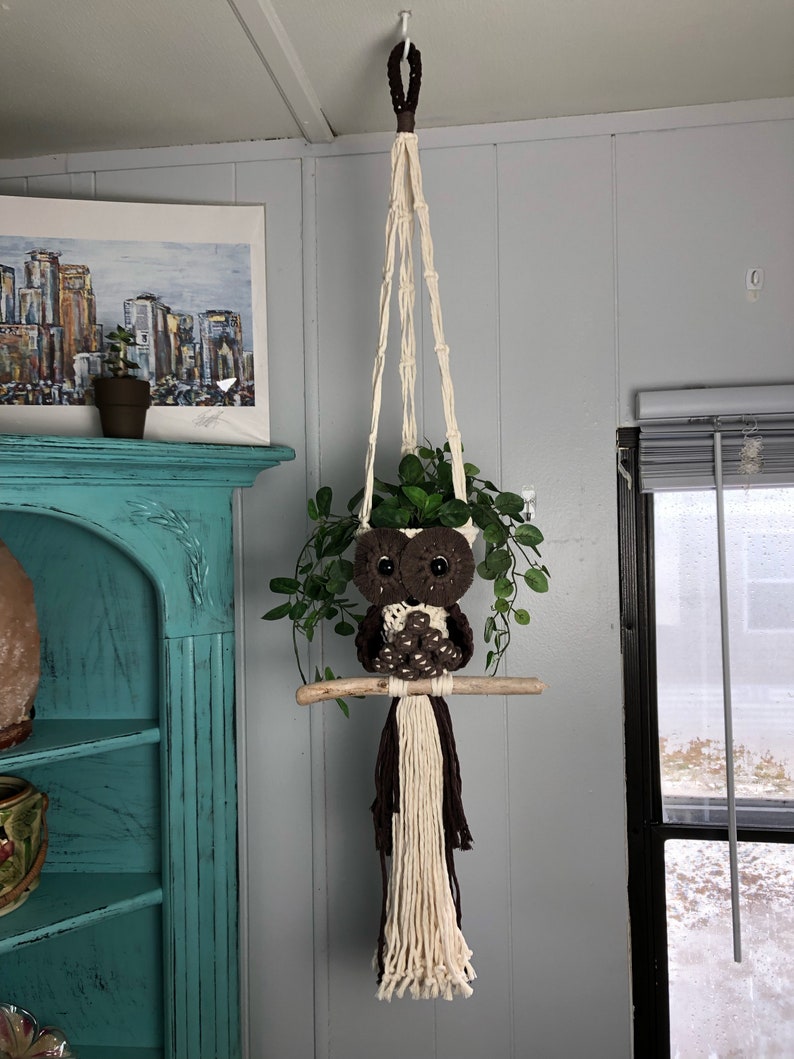 Macrame Owl Plant Hanger - Etsy