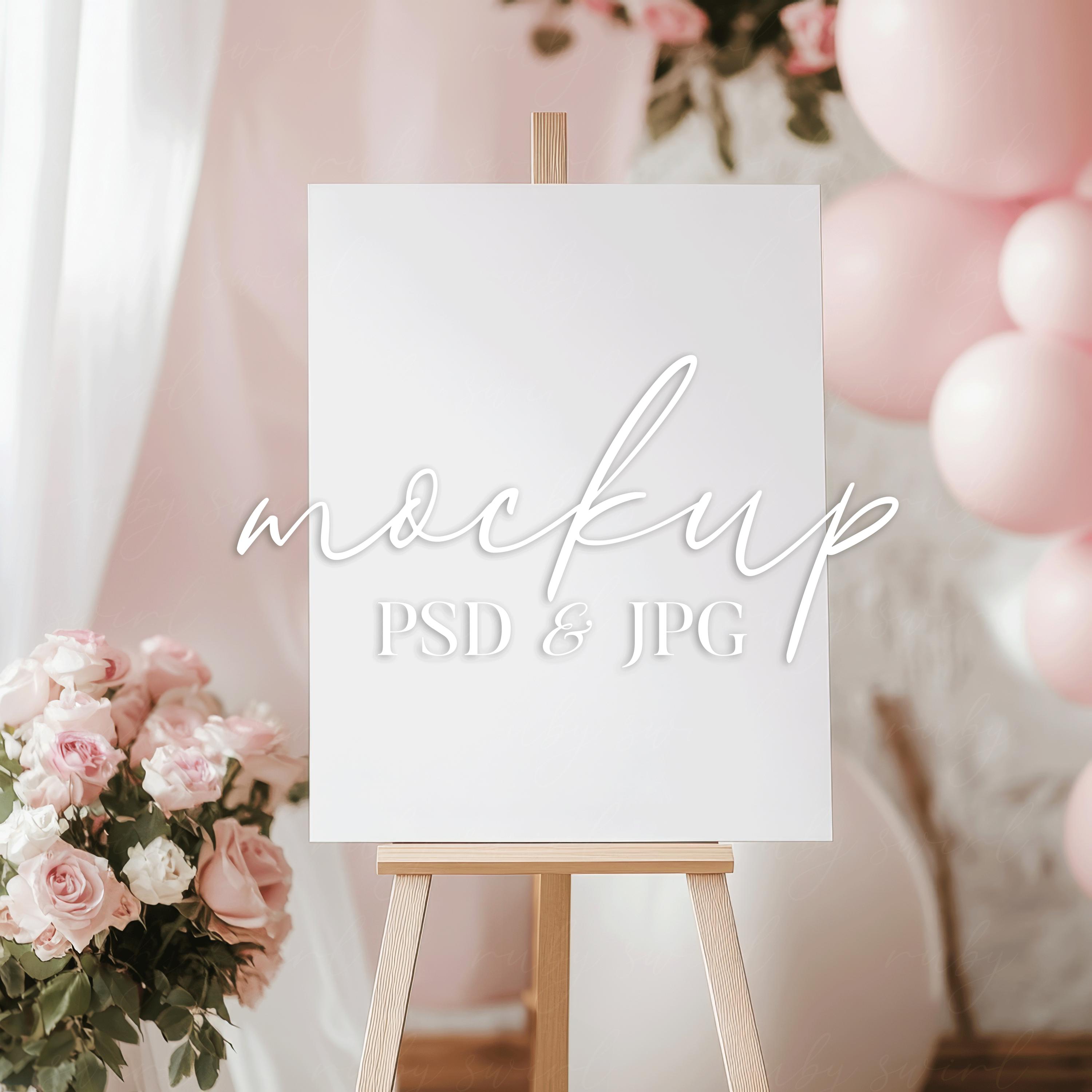 Welcome Sign Mockup, 16 X 24 Poster Mockup, Baby Shower Easel Stand ...