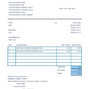 Professional Digital Download Invoice Template - Etsy