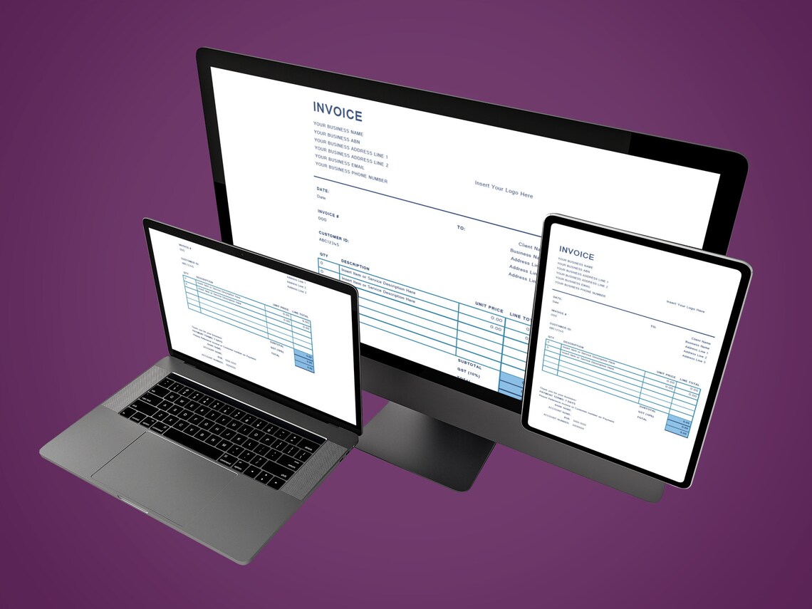 Professional Digital Download Invoice Template - Etsy