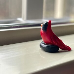 Miniature Handmade Cardinal Figurine: Polymer Clay Bird Lover Gift - Etsy
