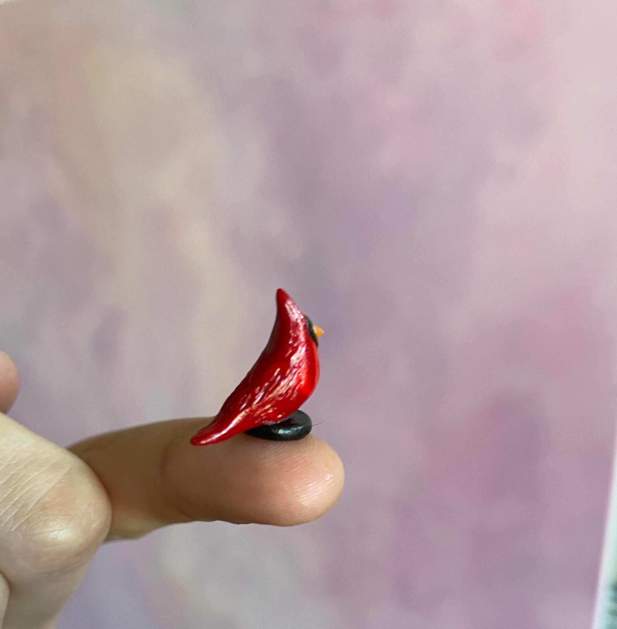Miniature Handmade Cardinal Gift for Bird Lovers Tiny Cardinal Bird ...