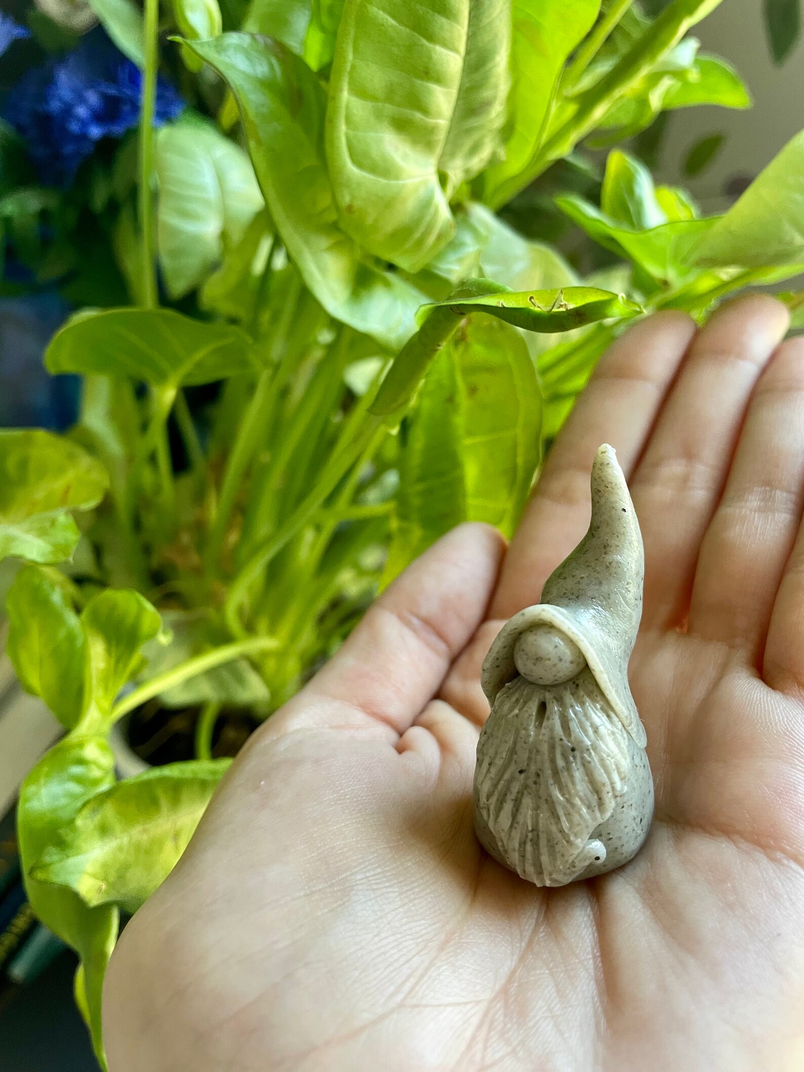 Miniature Garden Gnome Tiny Stone Gnome for Garden Handmade Gnome ...