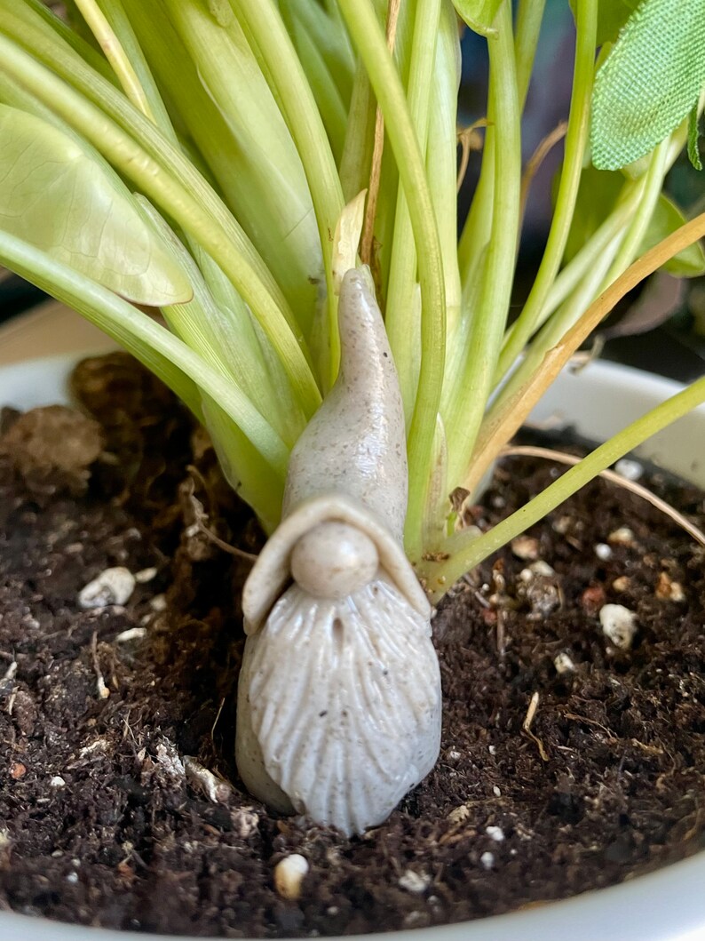 Miniature Garden Gnome Tiny Stone Gnome for Garden Handmade Gnome ...