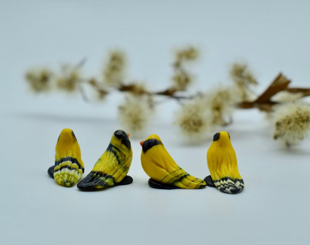 Tiny Bird Figurine Miniature Gold Finch Mini Handmade - Etsy