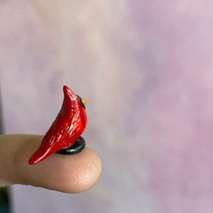 Miniature Handmade Cardinal Gift for Bird Lovers Tiny Christmas ...