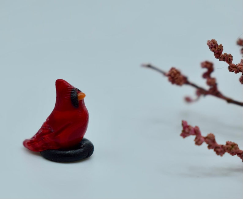 Miniature Handmade Cardinal Gift for Bird Lovers Tiny Cardinal Bird ...