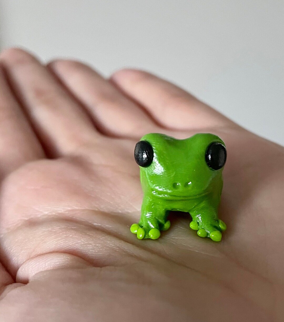 Miniature Frog Figurine Pet Frog Gift Polymer Clay Cute Green Frog - Etsy
