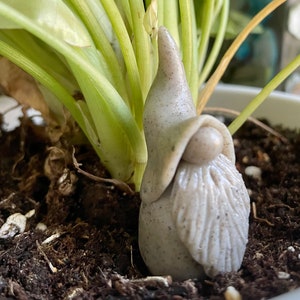 Miniature Garden Gnome Tiny Stone Gnome for Garden Handmade Gnome ...