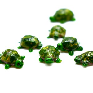 Tiny Handmade Turtle Miniature Polymer Clay Turtle Figurine Micro Fairy ...