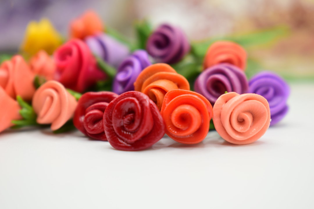 Tiny Clay Rose Bouquet Memento Handmade Mini Rose Bouquet Gift for ...