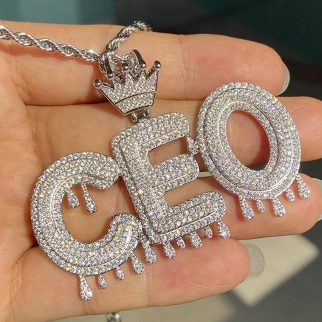 Moissanite Custom Silver 925 "ceo" Two Letter Pendant - Etsy