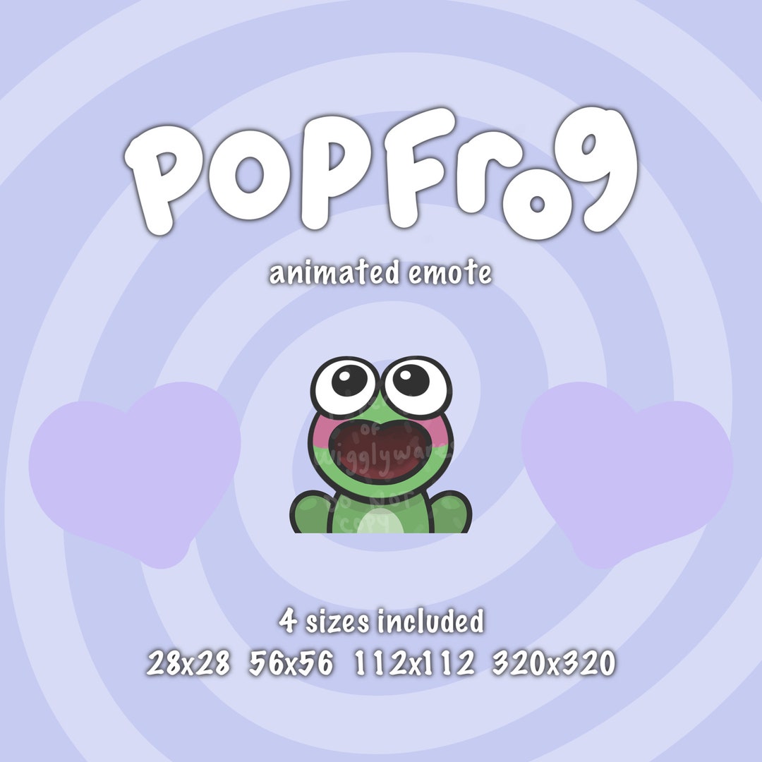 Twitch Animated Emote / Nom Frog / Digital Emoji for Twitch, Discord, Messaging, Kick, Stream ...